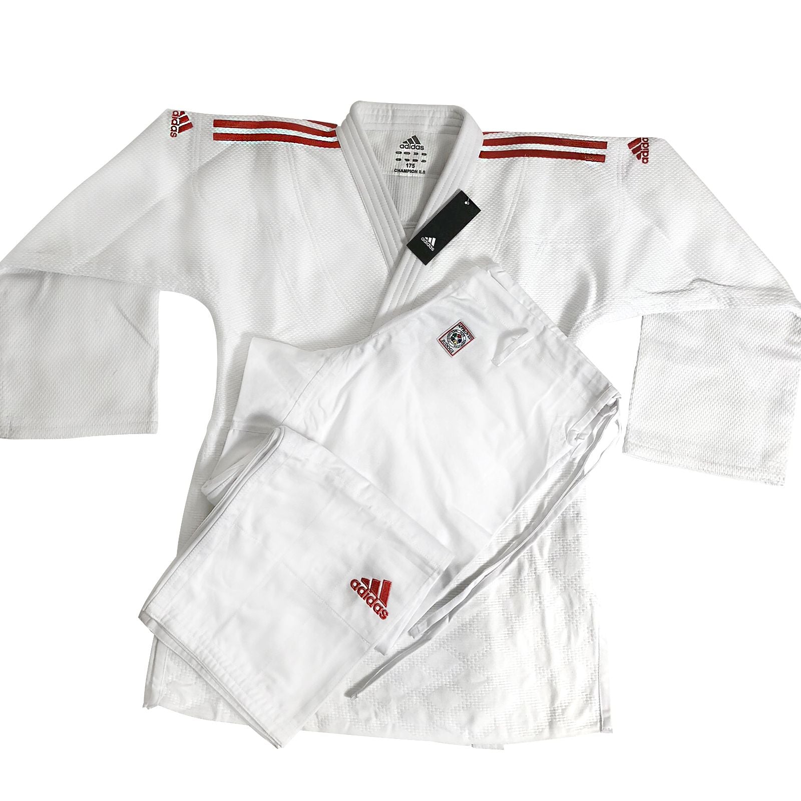 Adidas judo gi - Champion 2.0 - IJF Red Label- Slim Fit - Valkoinen ...